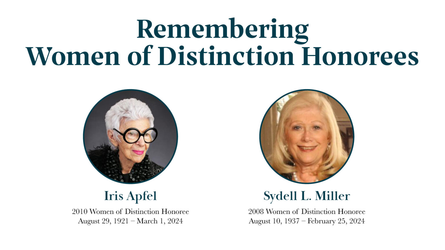 Remembering Iris Apfel and Sydell L. Miller | PBA • Palm Beach Atlantic ...